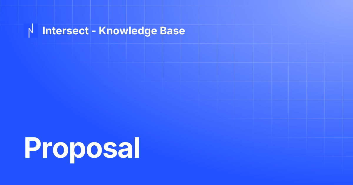 Proposal | Intersect - Knowledge Base