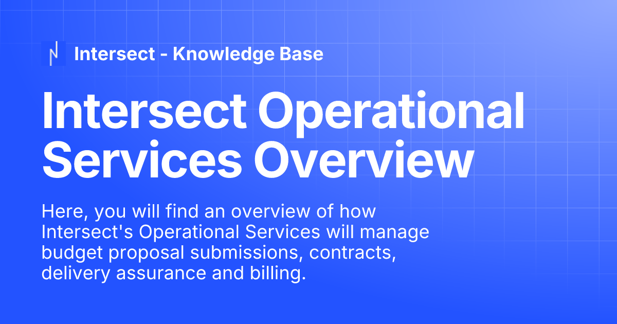 Intersect Operational Services Overview | Intersect - Knowledge Base
