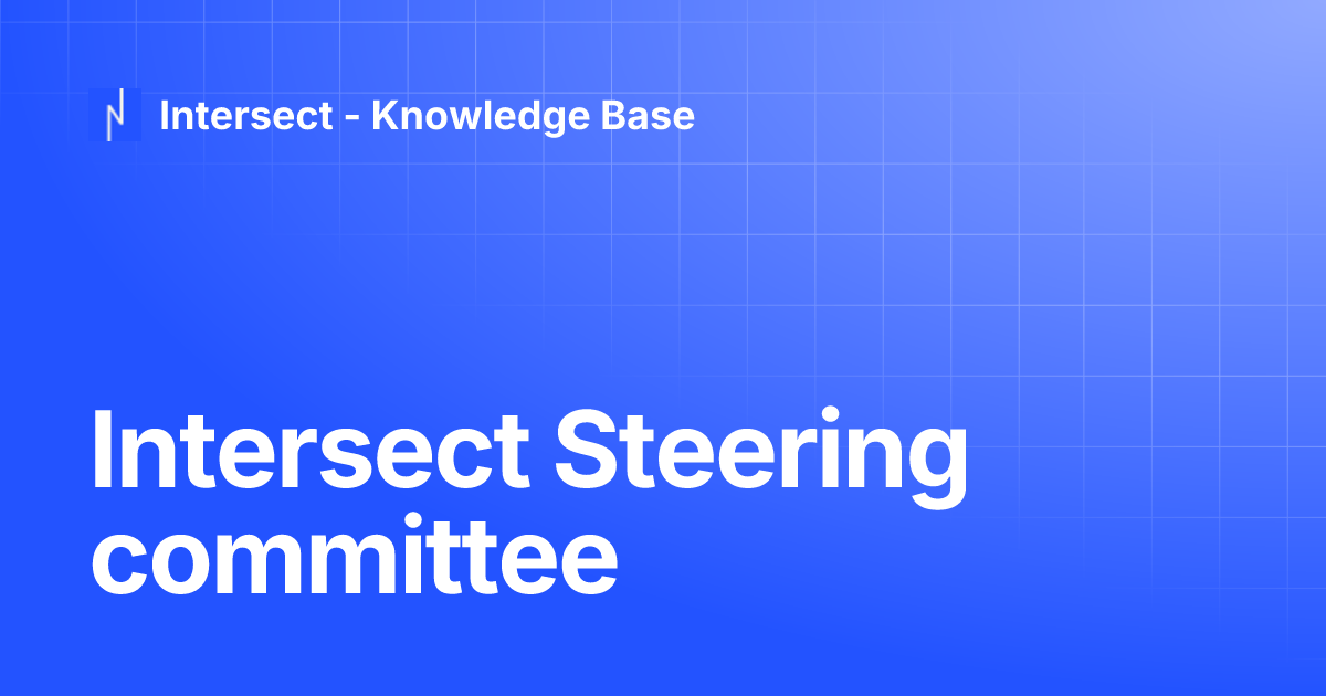 Intersect Steering committee | Intersect - Knowledge Base